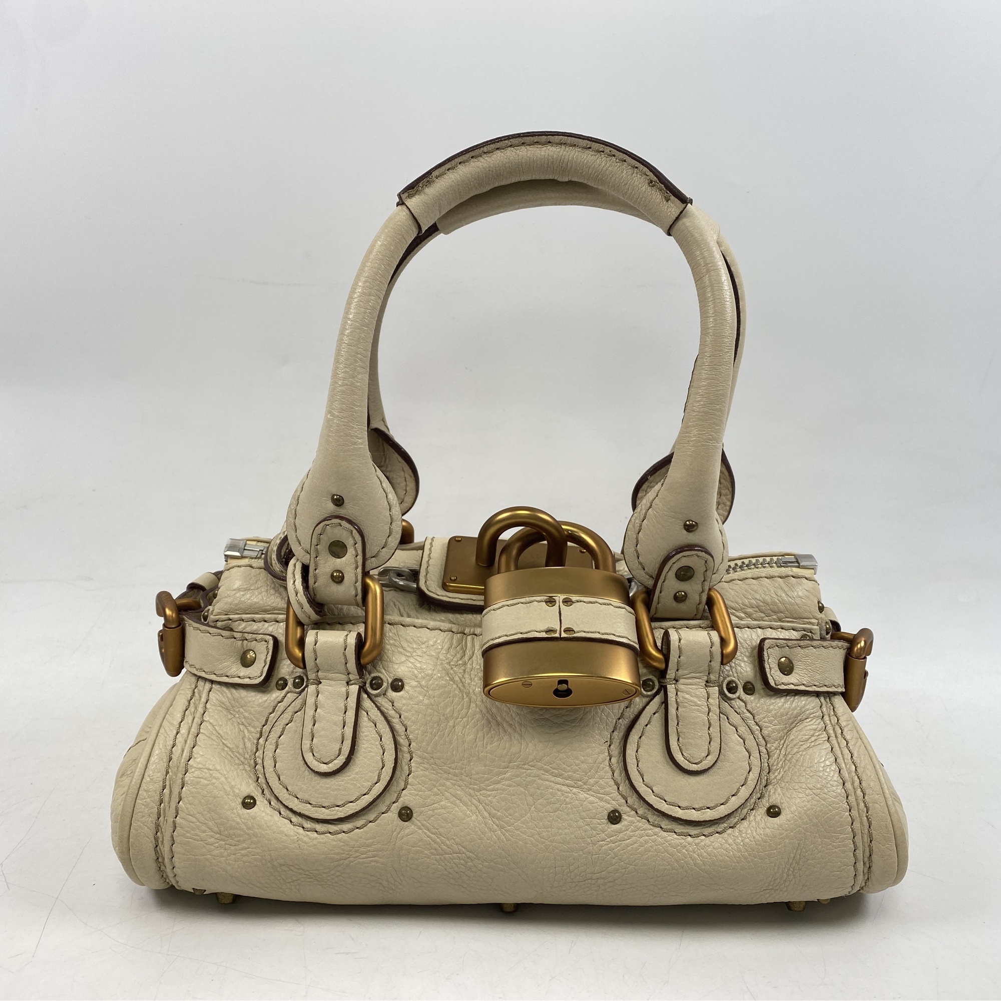 クロエ パディントンミニ ハンドバッグ アイボリー レザー レディース